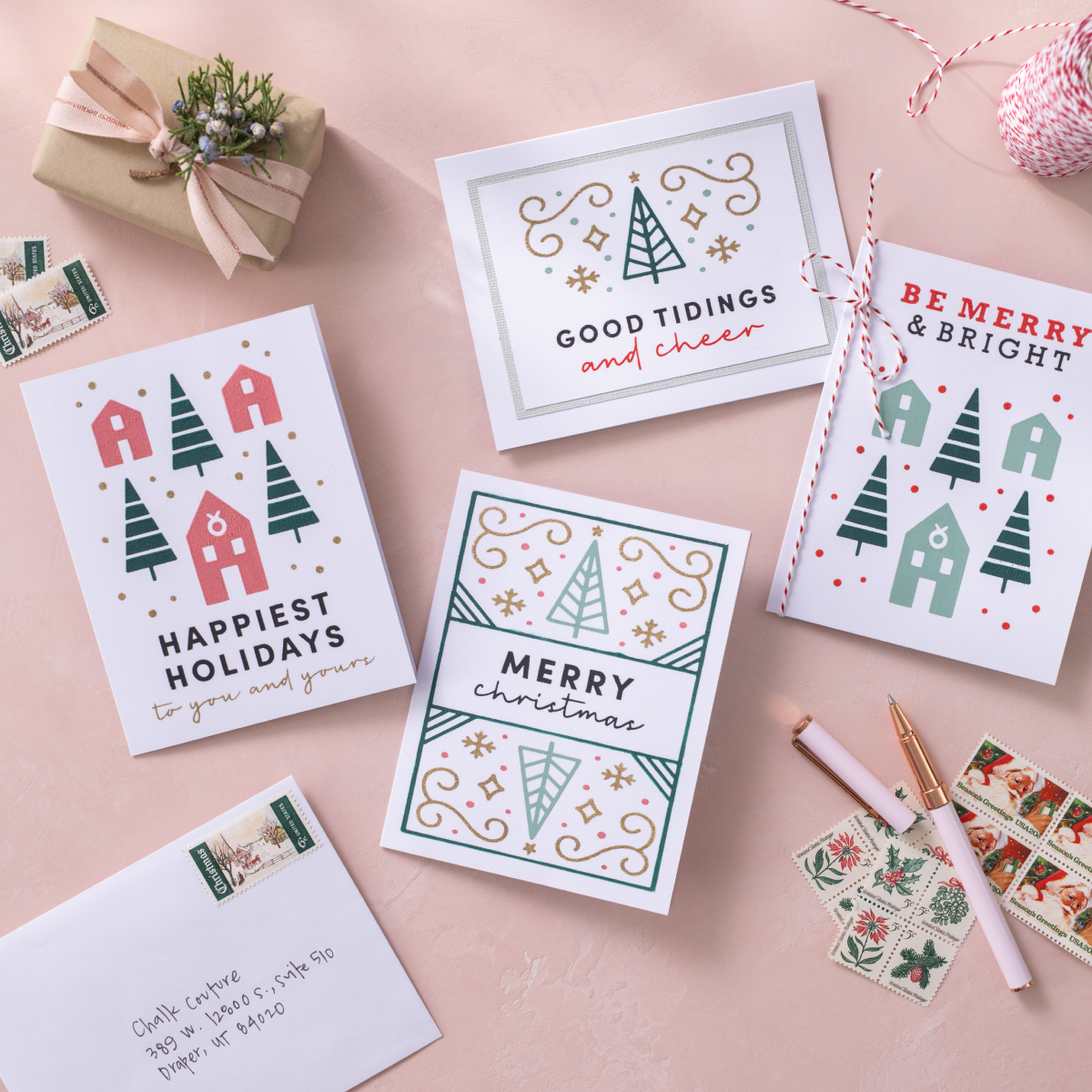 Chalk Couture. Be Merry Christmas Cards | DIY | Chalk Couture