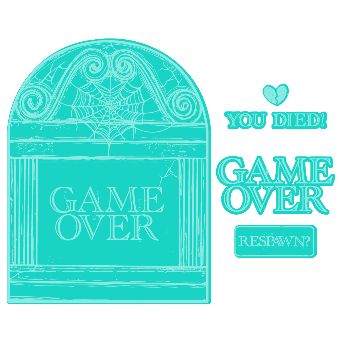 Chalk Couture. Digital Download - Game Over Tombstone | Chalk Couture