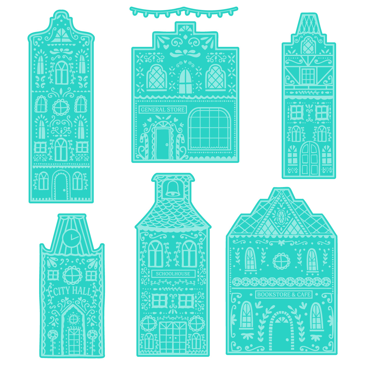 Chalk Couture. Digital Download - Gingerbread Village Bookstore